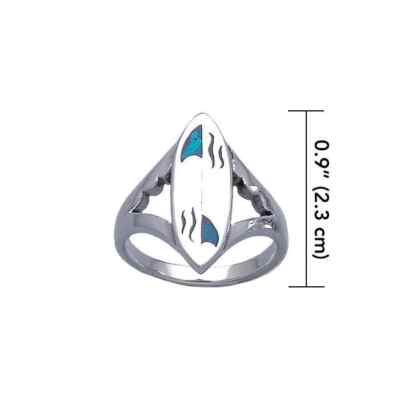 Surf Waves 925 Sterling Silver Ring Ocean Beach Surfing Surfer Jewelry ...