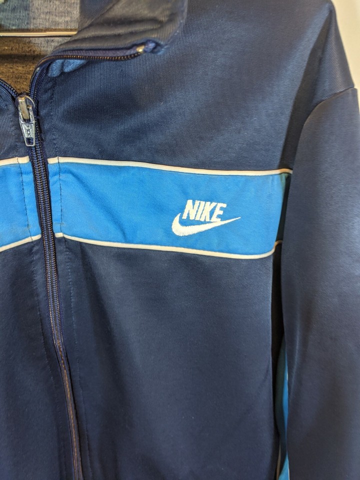 Nike Blue Tag Sz M Men's Track Jacket 80s Tennis vintage golf vtg | eBay