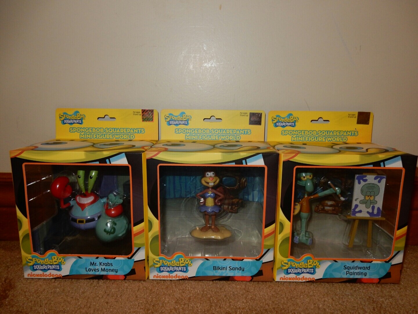SPONGEBOB SQUAREPANTS MINI FIGURE WORLD SET OF 3 BRAND NEW FREE USPS ...