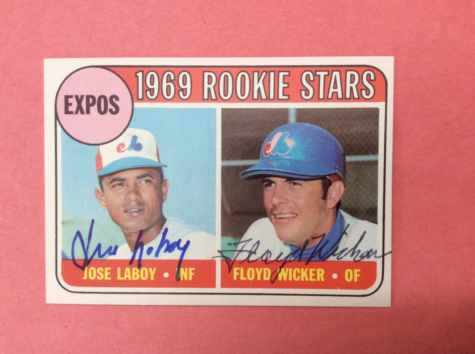 1969 Topps #524 Expos Rookie Stars Autographs Jose LaBoy, Floyd Wicker ...