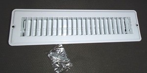 RV METAL TOE KICK REGISTER 12" X 2 1/4" T32W1203 WHITE OPEN/CLOSE ...