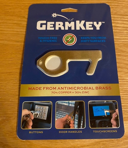 Germ Free Antimicrobial Brass Key w Stylus Tip NEW Multi Tool Door ...