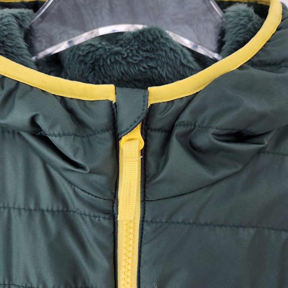 LL Bean Fleece Lined Insulated Hooded Puffer Coat Boys XL 18 Green ...