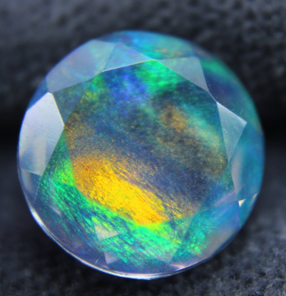 9.25 CT Round Cut Triple Fire Opal Blue Color Loose Gemstone | eBay ...