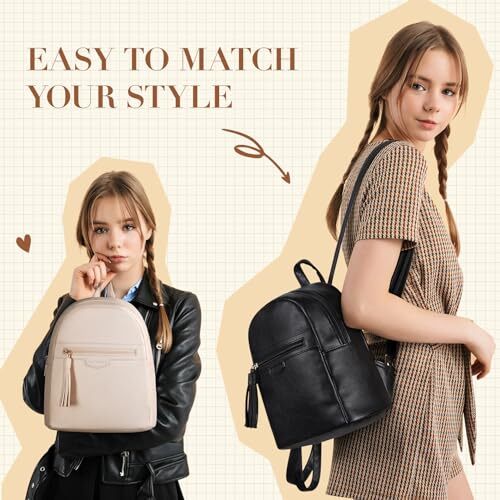 Mini Backpack for Women Small Backpack Purse With Tassel Cute PU ...