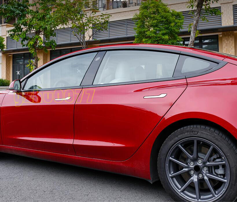 Plastic Matt black Side Window Molding Cover Trim 10PC For Tesla 2017 ...