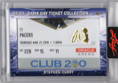 STEPHEN CURRY 2020/23 LEAF GAME DAY TICKET COLLECTION #TC-95 **3-21 ...