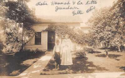 Delta Ohio People in Front of House Real Photo Vintage Postcard AA93453 ...