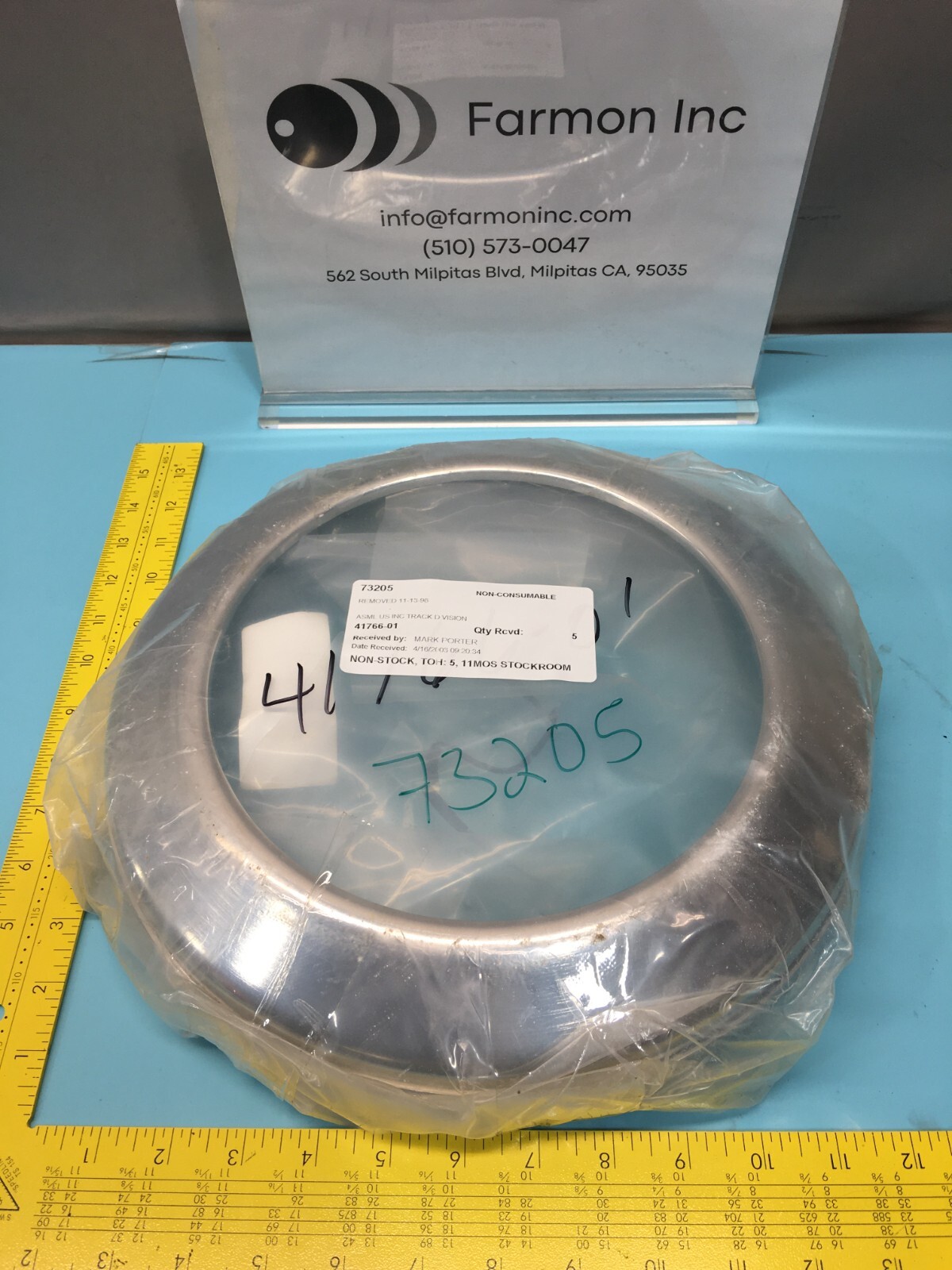 ASML 41766-01 TOP, COATER, CATCH CUP, SST, 220A0026, NET MERCURY, 73205 ...