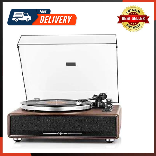 High Fidelity Belt Drive Turntable with Built-In Speakers, Vinyl Record ...