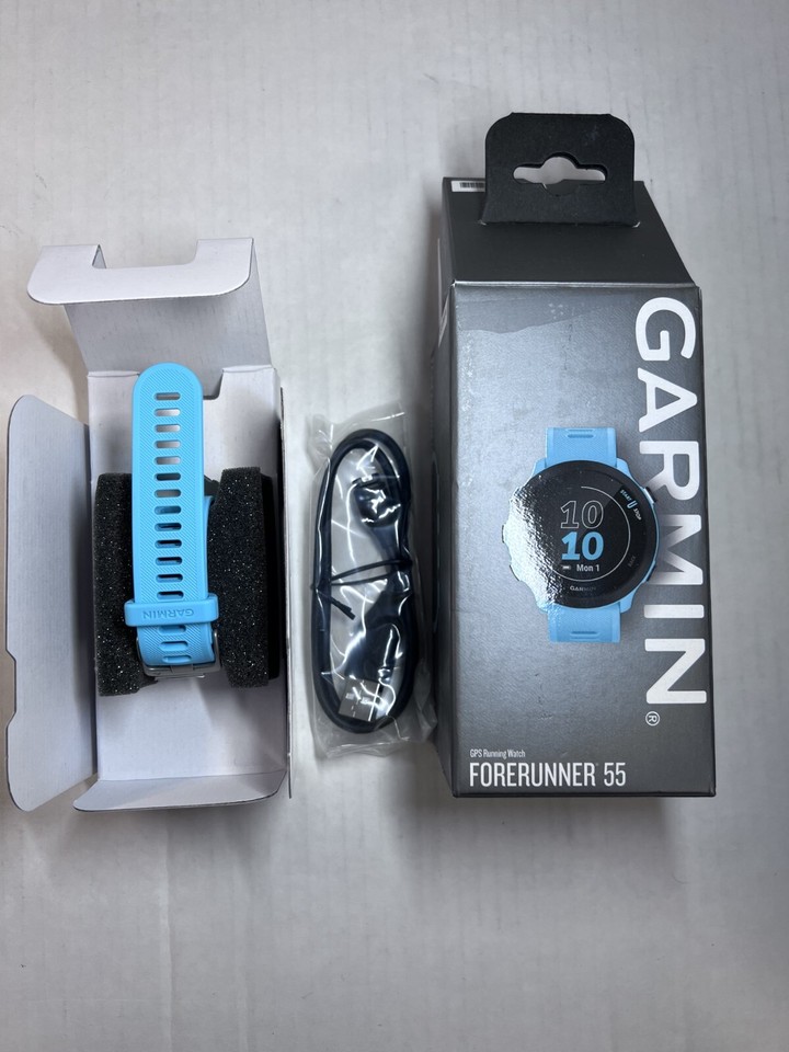 Garmin Forerunner 55 GPS Watch - Light Blue OPEN BOX | eBay