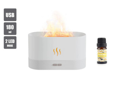 LED Oil Diffuser Ultrasonic Flame Light Mist Humidifier Air Purifier ...