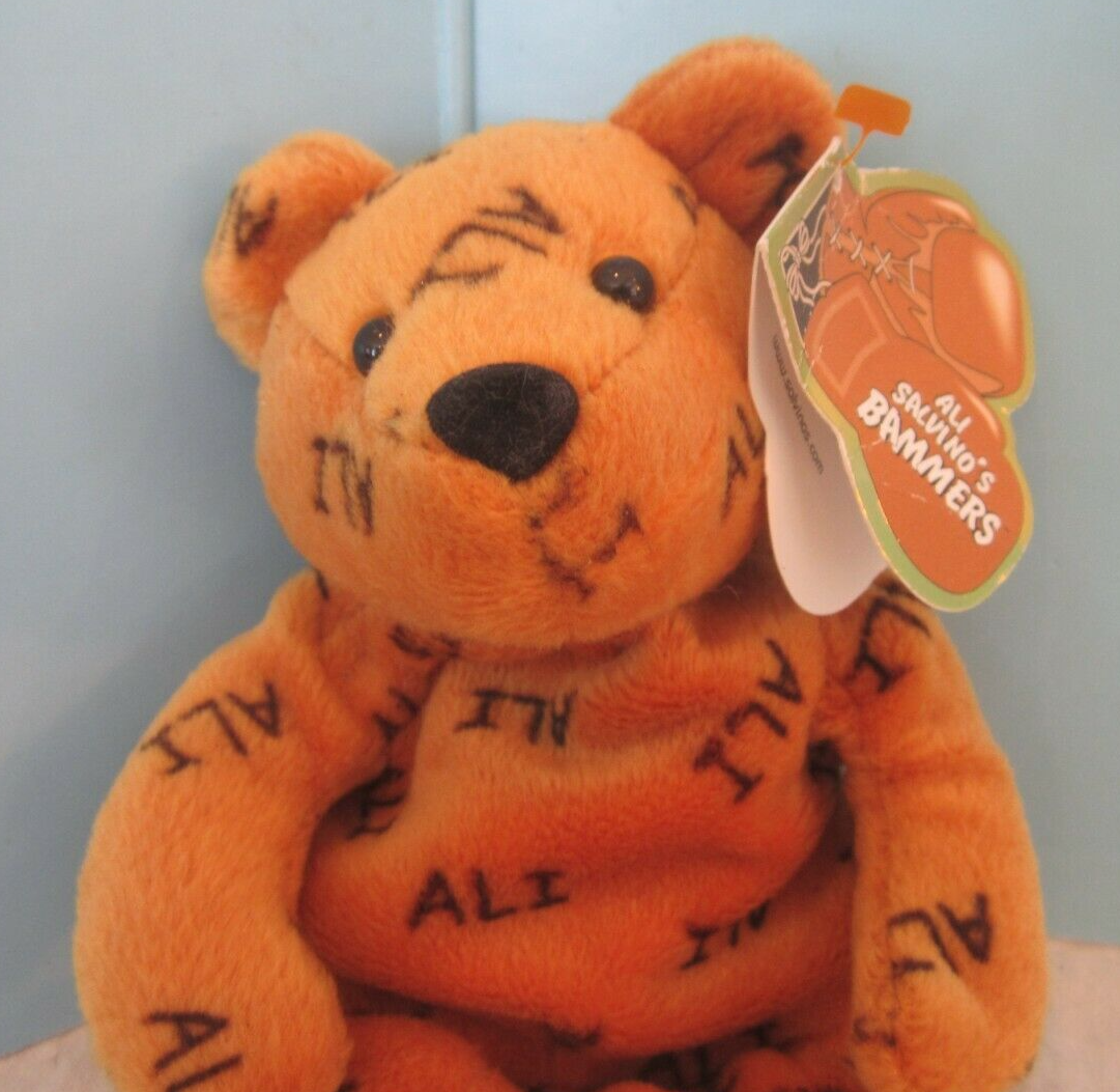MUHAMMAD ALI - BEAR - ALI SALVINO'S BAMMERS - 1999 - BEANIE BABY - NEW ...