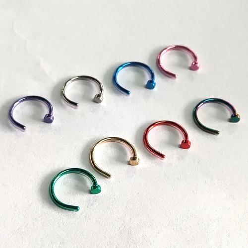 2pcs C Shape Fake Nose Ring Hoop Septum Rings Titanium Steel Nose ...