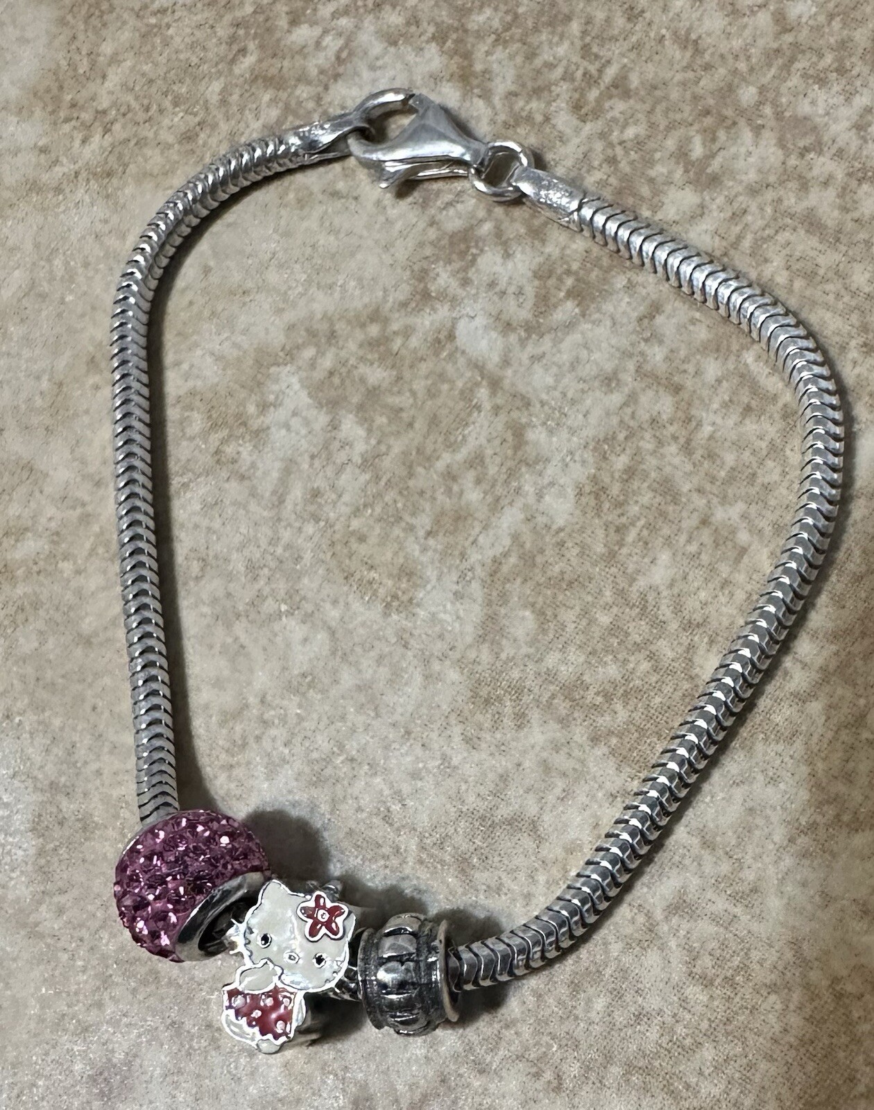 HELLO KITTY SANRIO 925 JCM Sterling Silver Rhinestone… - Gem