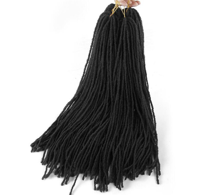 18" Thin Soft Faux Locs Micro Dreads Sister Locks Crochet Braids Hair ...