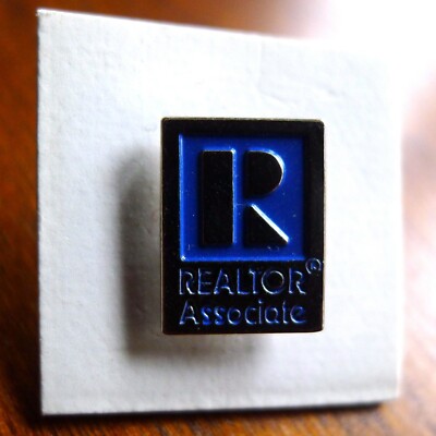 Real Estate Pin for Lapel Tie Realtor Associate Vintage New Blue Silver ...