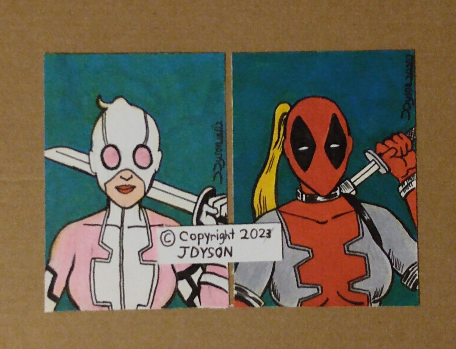 $2 TANDEM Lady Deadpool & Gweenpool sketch cards by J Dyson | eBay