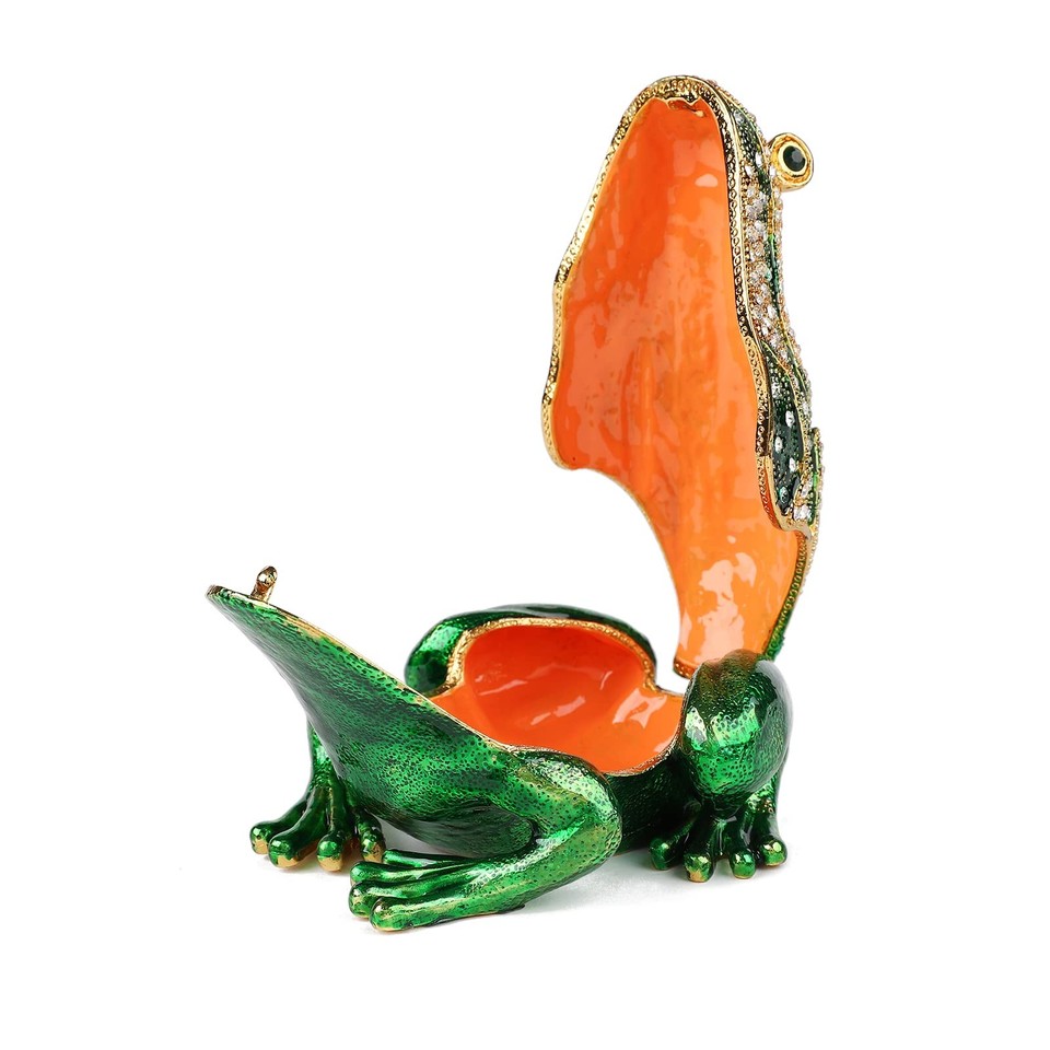 Frog Trinket Boxes Hinged Enamel Hand-Painted Jewelry Box Animals ...