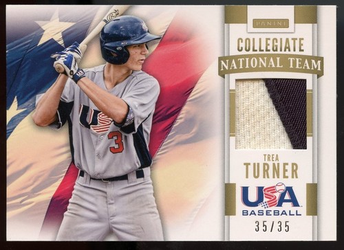 Trea Turner 2013 Panini USA Baseball Two Color Game Used Stich Patch ...