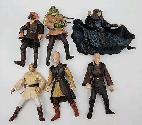 Star Wars Clone Wars ROTS action figure lot of 6 loose Jedi 3.75 Anakin ...