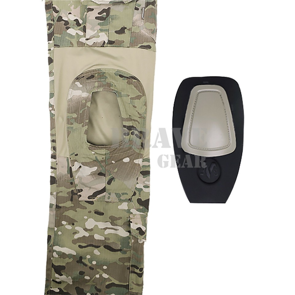 Emerson G2 Combat Shirt & Pants Knee Pads Set Tactical Camo BDU Uniform ...
