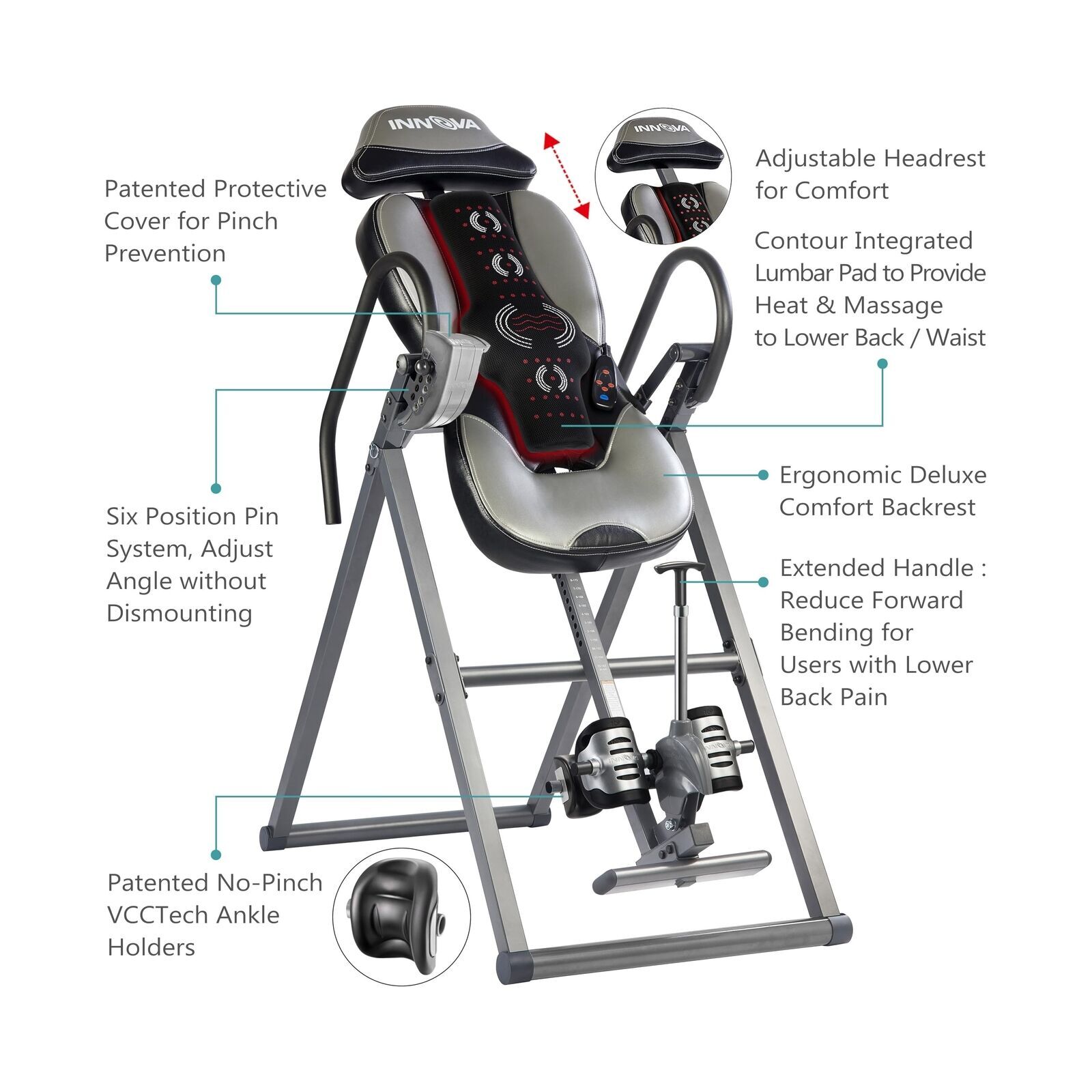 Innova ITM5900 Advanced Heat and Massage Inversion Therapy Table for ...