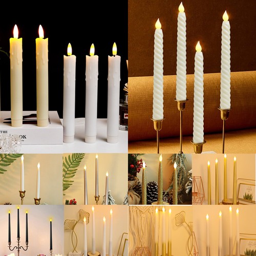 Flameless LED Taper Candle Light Dinner Candles Long Candlestick ...