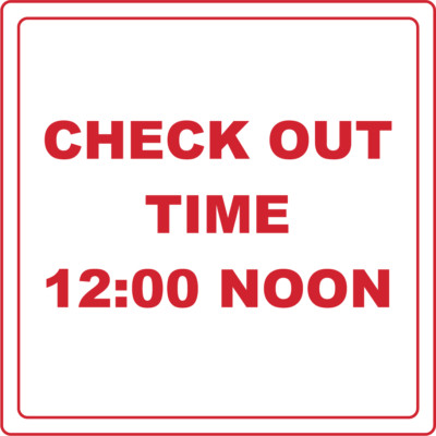 CHECK OUT TIME 12:00 NOON RETAIL STOREFRONT WINDOW | Adhesive Vinyl ...