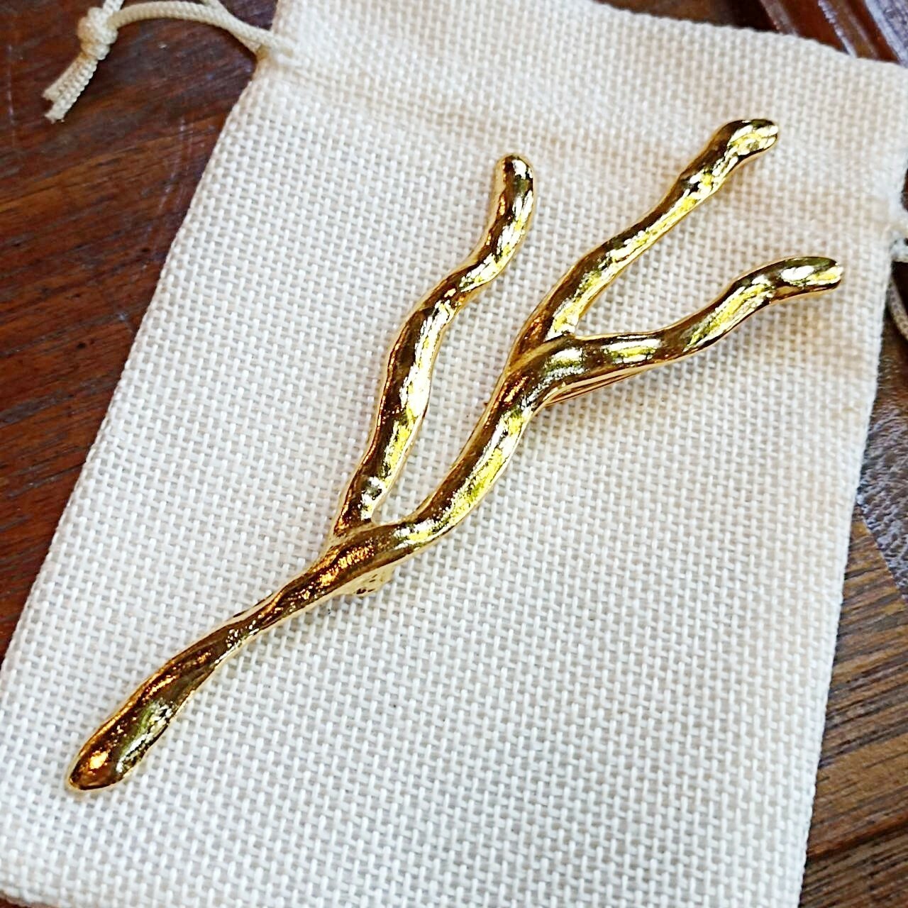 1980 Edouard Rambaud (France) Large Gold Tone Branch… - Gem