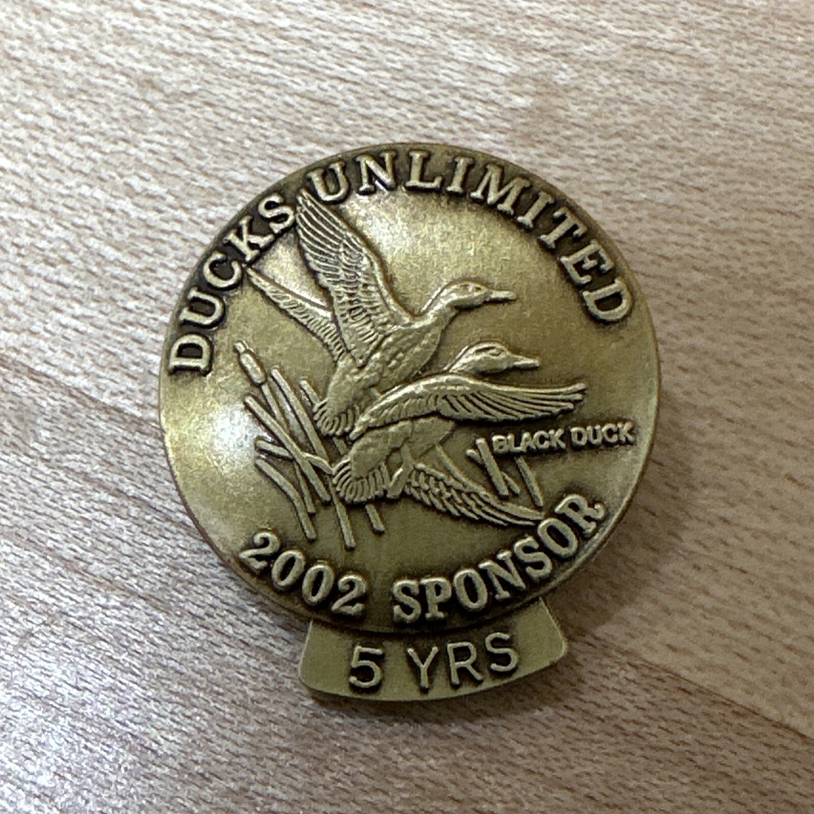 2002 Ducks Unlimited Bronze Sponsor Pin w/Case Black Duck Angus Shortt ...