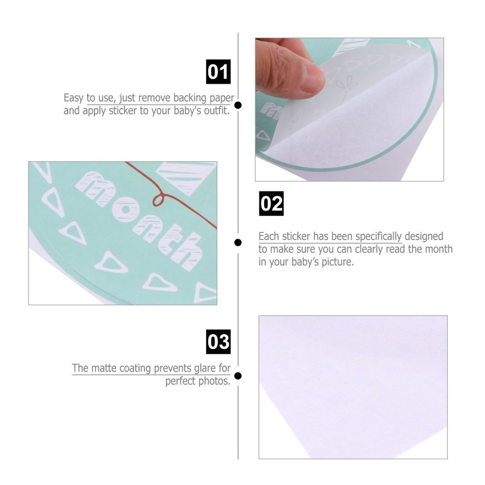 1 Set Baby Month Sticker First Year Growth Monthly Stickers for ...