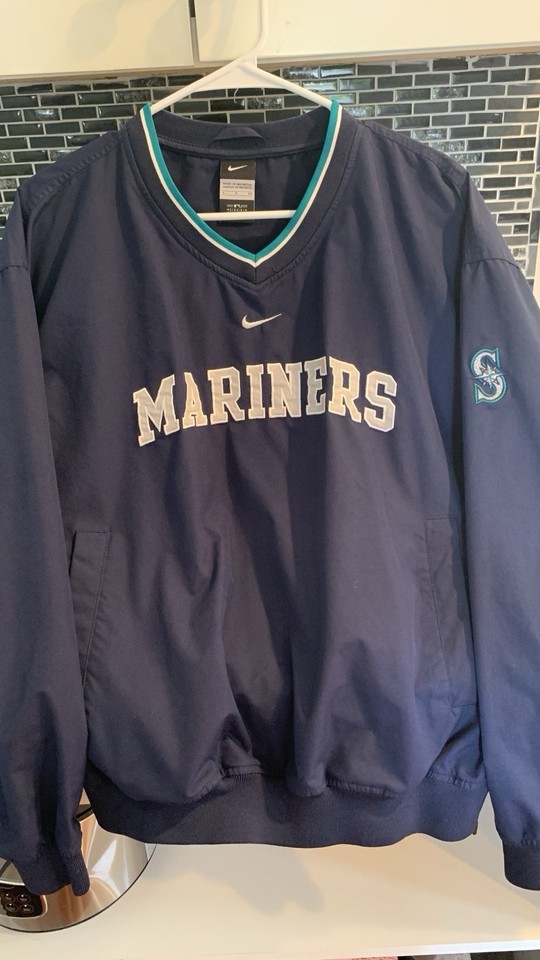 Vintage Seattle Mariners Nike Jacket Mens L Center Swoosh Windbreaker ...