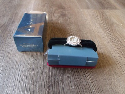 COLLECTIBLE AVON SPARKLING INTERCHANGEABLE STRAP WOMEN'S WRISTWATCH ...