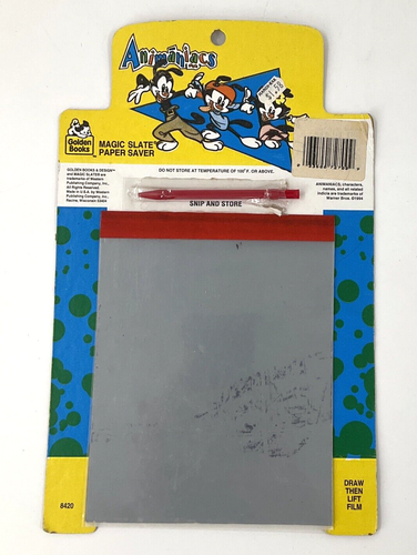 Vintage 1994 Golden Books Animaniacs Magic Slate Paper Saver Draw Then ...