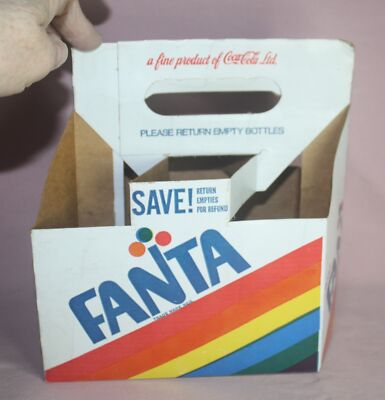 VTG 70's FANTA SODA CARDBOARD 6 PACK 10 OZ. BOTTLE HOLDER CARRIER ...