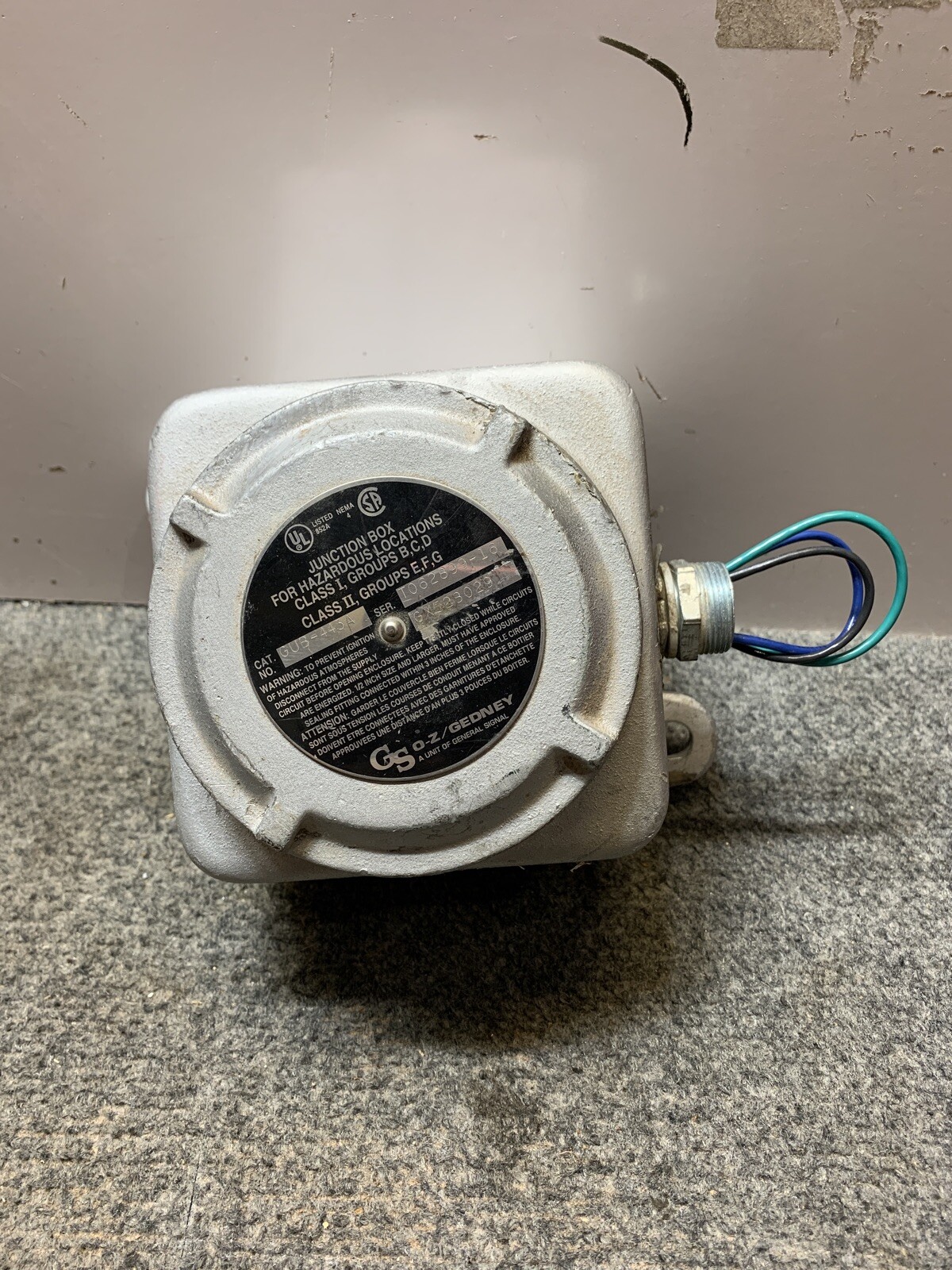 Used O-Z/Gedney GUB-443A Junction Box Class 1 & 2 Groups B,C,D,E,F,G | eBay