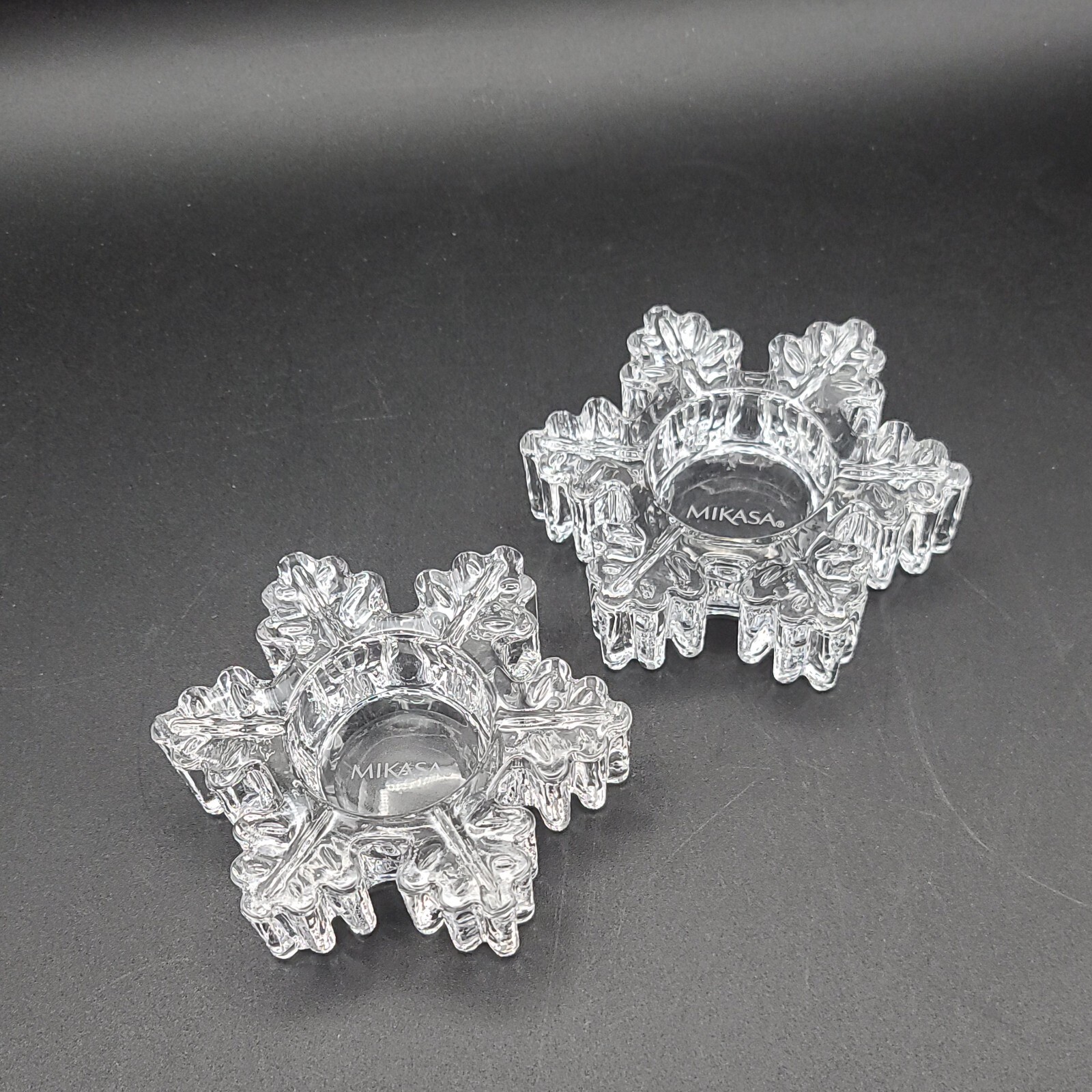 Mikasa Snowflake Crystal Votives Rejoice Collection Set of 2 with ...