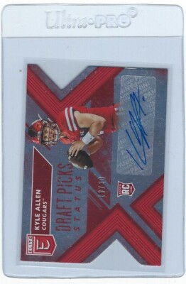 2018 Panini Elite Draft Kyle Allen draft picks status red die cut auto ...