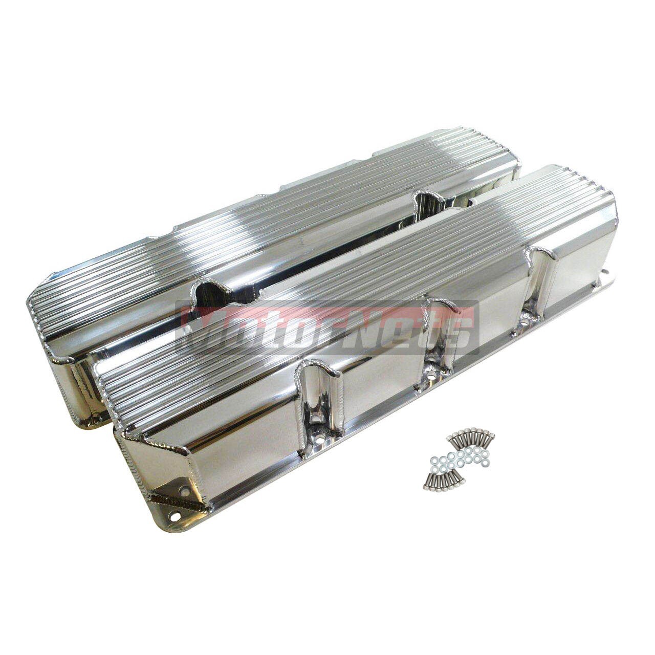Jeep AMC Polish Fabricated Aluminum Finned Valve Covers 304 360 390 401 ...