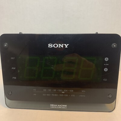 Sony Dream Machine Large Display Dual Alarm Clock Radio Auto Time Set ...