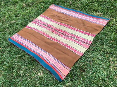 Antique Handwoven Color Burst Bliss: Vibrant Throw Manta to Brighten ...