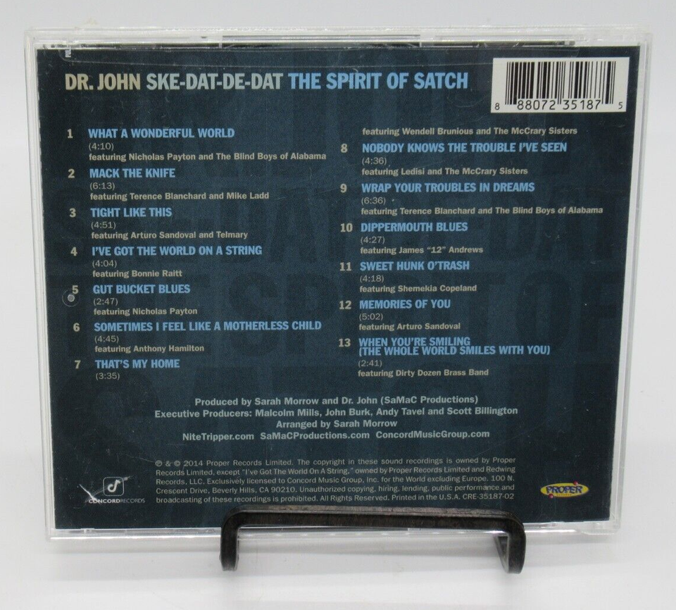 DR. JOHN SKE-DAT-DE-DAT: THE SPIRIT OF SATCH MUSIC CD, 13 TRACKS ...