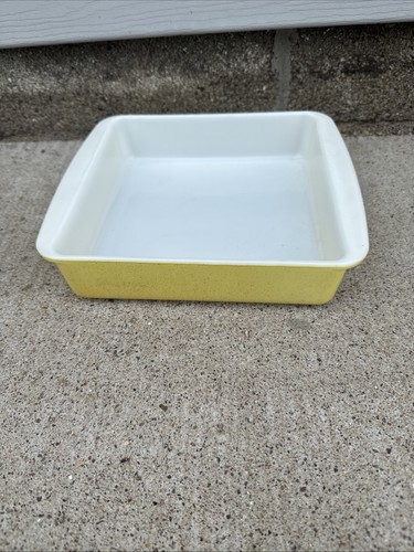 Vintage Yellow Square Pyrex Casserole Baking Dish #222 8 Inch Speckled ...