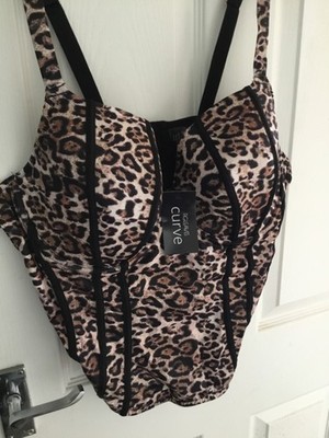 New figleaves Curve animal print bustierre size 42C | eBay UK