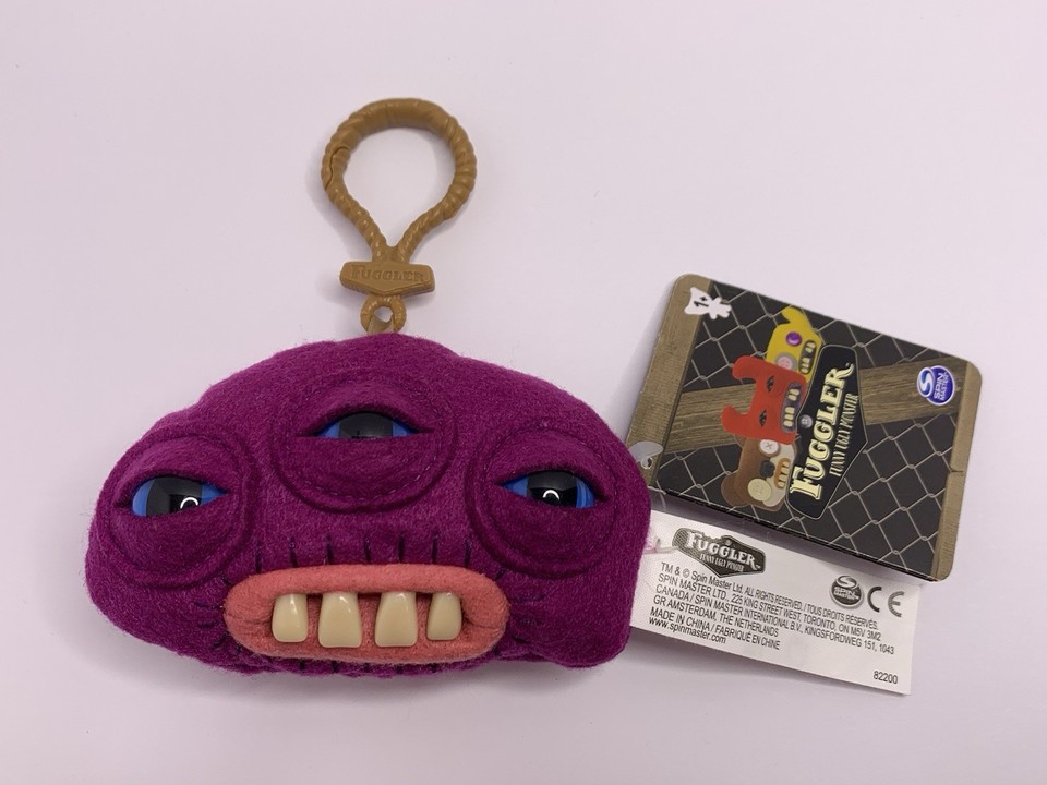 Spin Master 9” Fuggler Purple Annoyed Alien with Matching Bag Clip Open ...