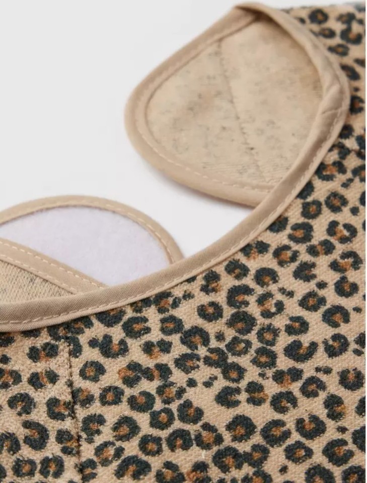 Baby Brown Leopard Print Long Sleeve Bib One Size | eBay UK