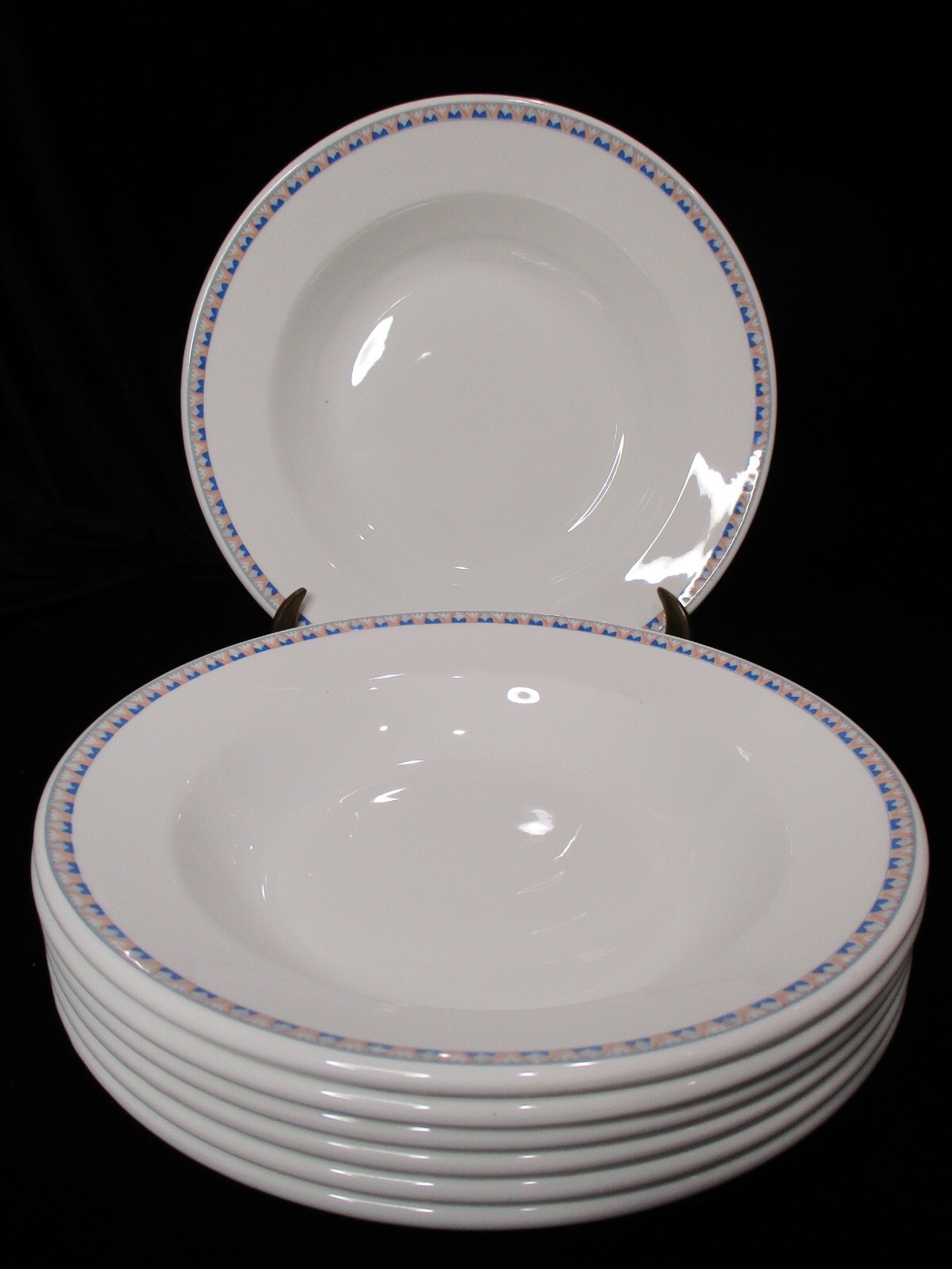 DUDSON FINE CHINA STOKE ON TRENT ENGLAND 7 RIMMED SOUP BOWLS 8 1/2 ...