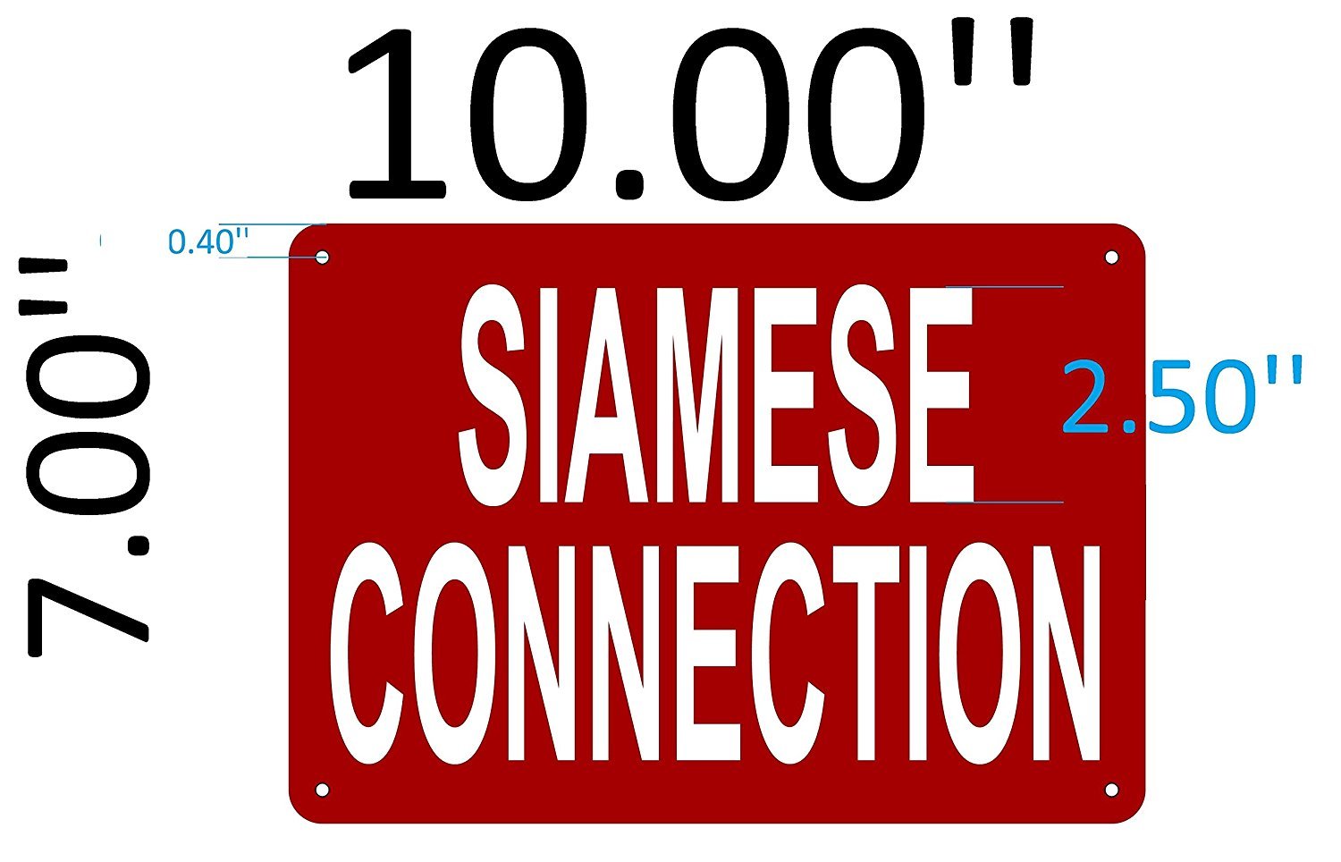 SIAMESE CONNECTION SIGN (Aluminium Reflective Signs, RED 7x10)-REF24 ...
