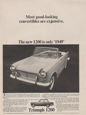1965 Triumph 1200 -"Most Good-Looking Convertibles Are Expensive"-Print ...